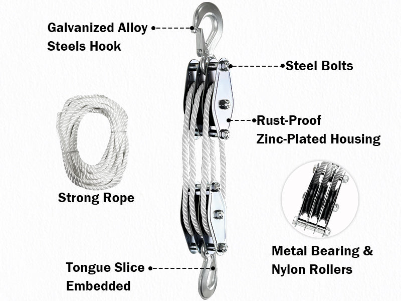 Hoist Pulley System 3 wheels – YATOINTO